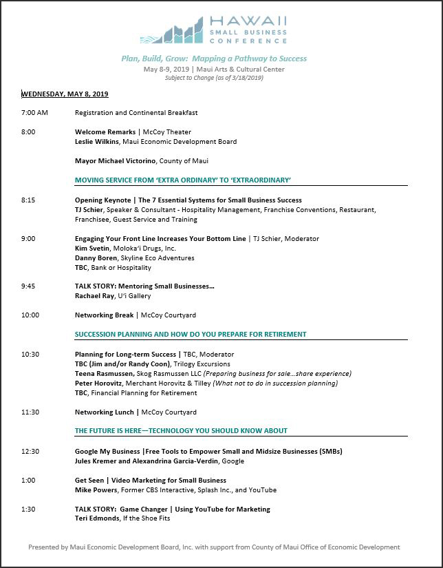 2019 Hawaii Small Biz - Hawaii Small Business Conference